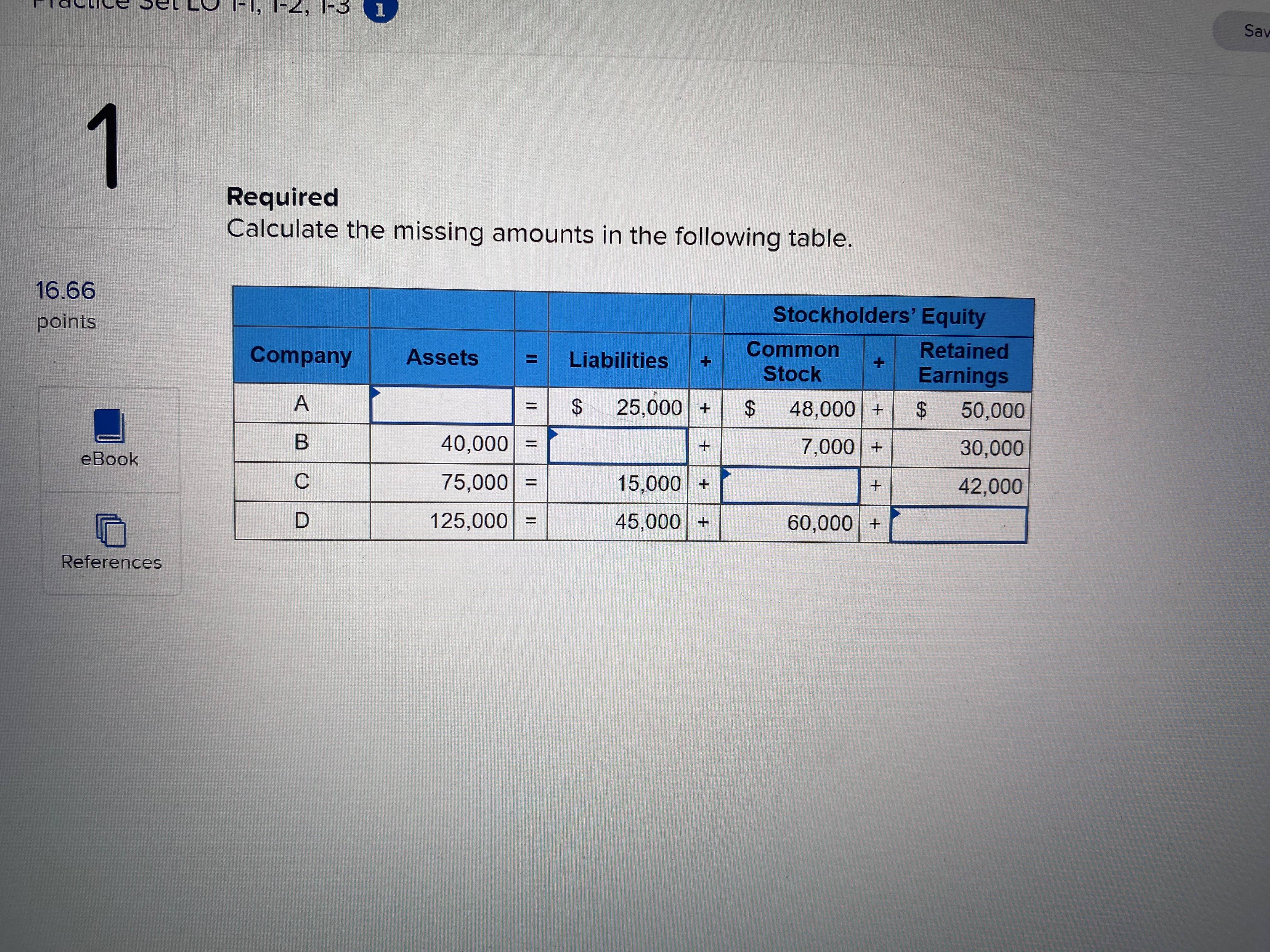 Required Calculate the missing amounts in the | Chegg.com