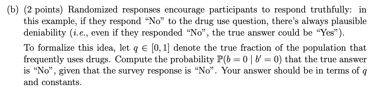 Solved 2 Differential Privacy When evaluating the frequency | Chegg.com