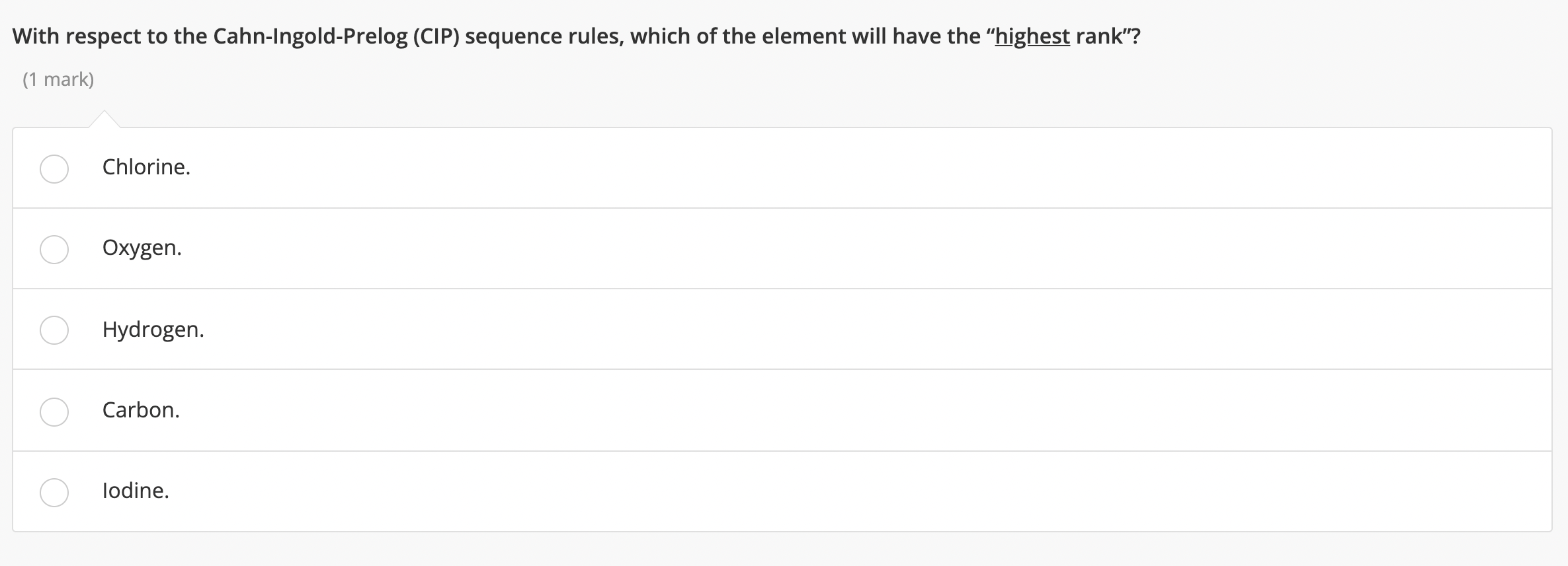 Solved With respect to the Cahn-Ingold-Prelog (CIP) sequence | Chegg.com