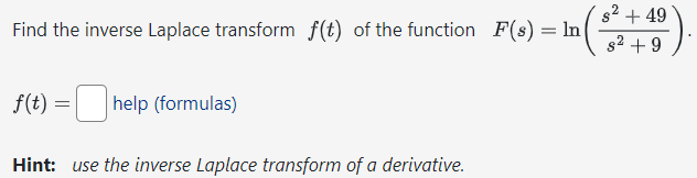 Solved Find the inverse Laplace transform f(t) of the | Chegg.com