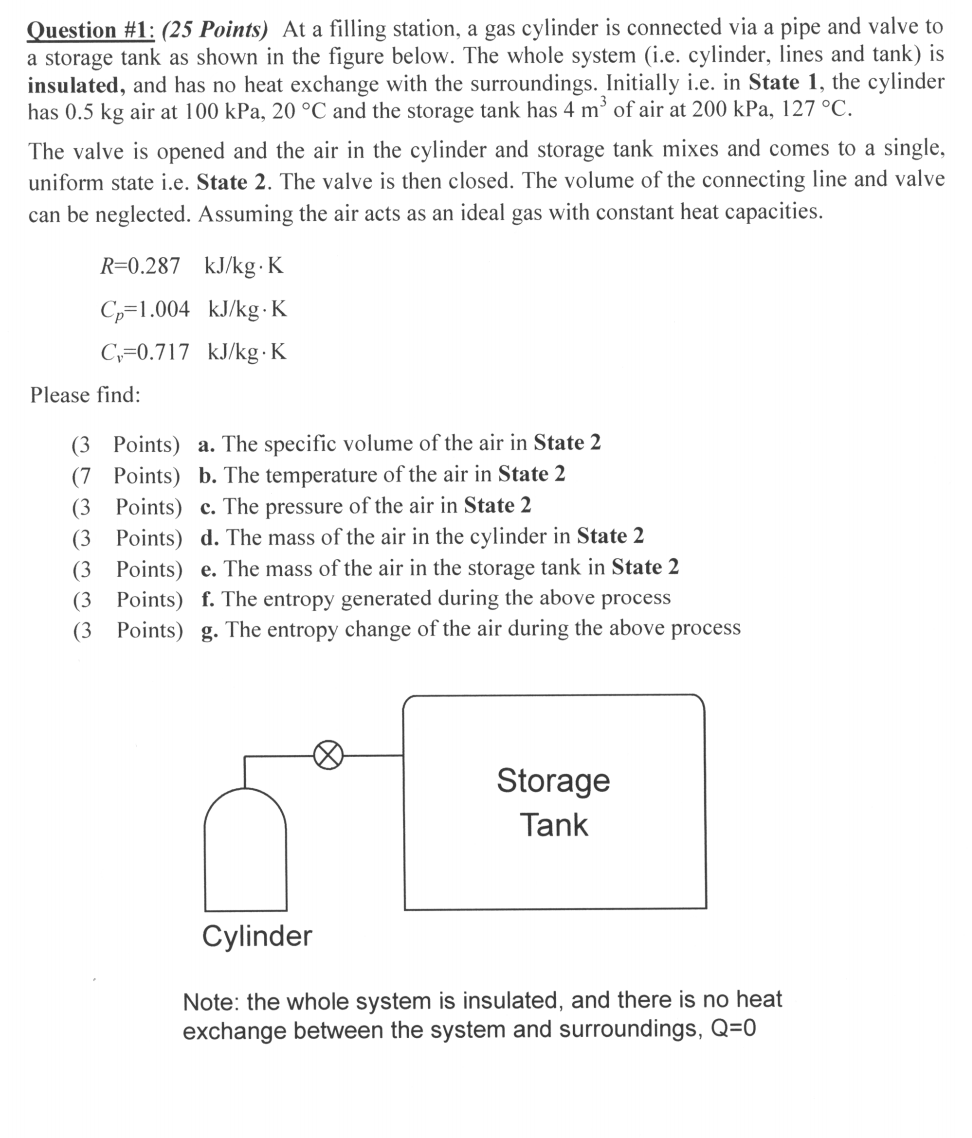 Solved Question #1: (25 Points) At a filling station, a gas | Chegg.com
