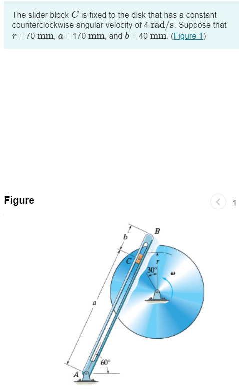 Solved The slider block C is fixed to the disk that has a | Chegg.com