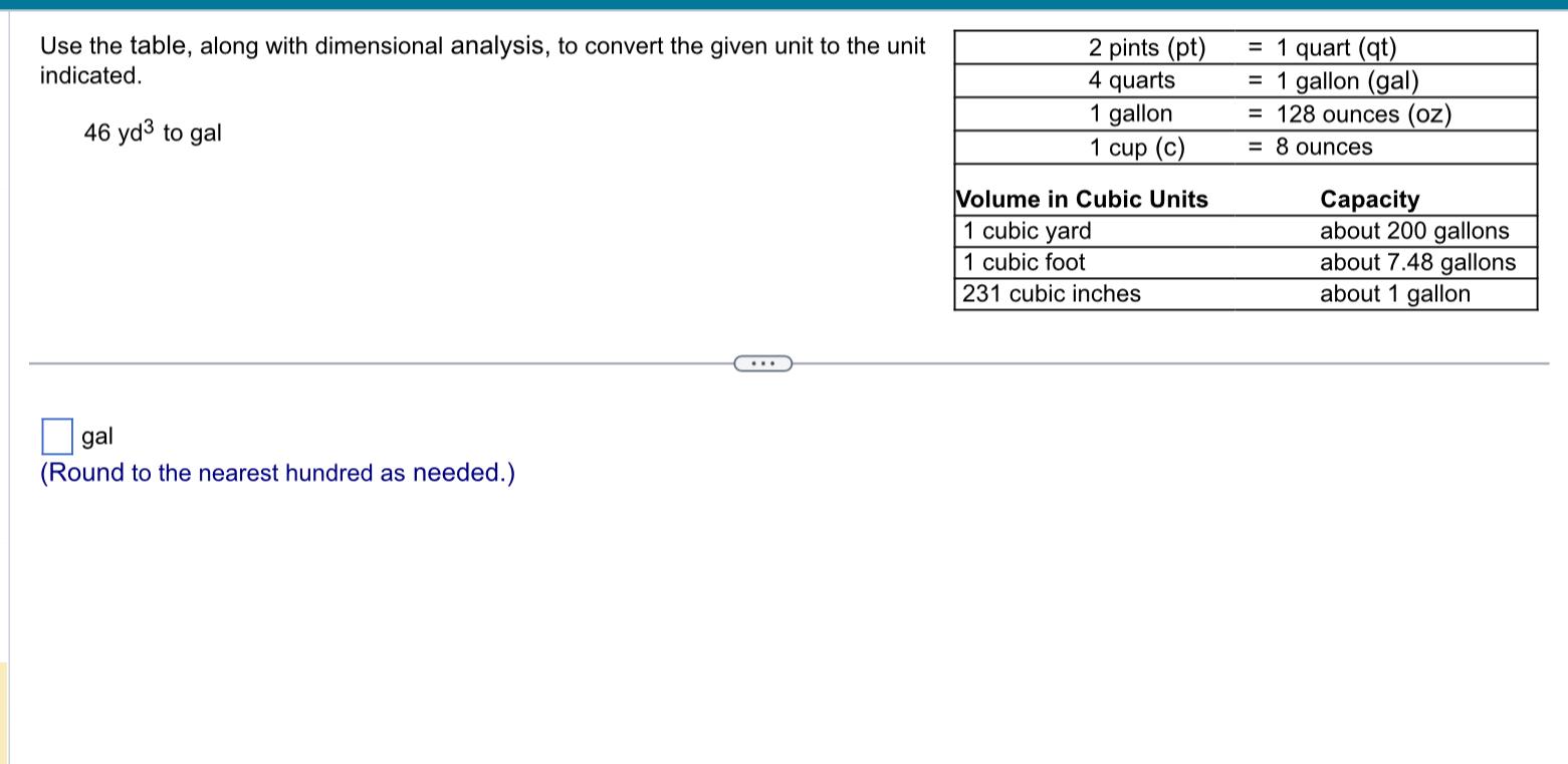 Solved Use the table, along with dimensional analysis, to | Chegg.com