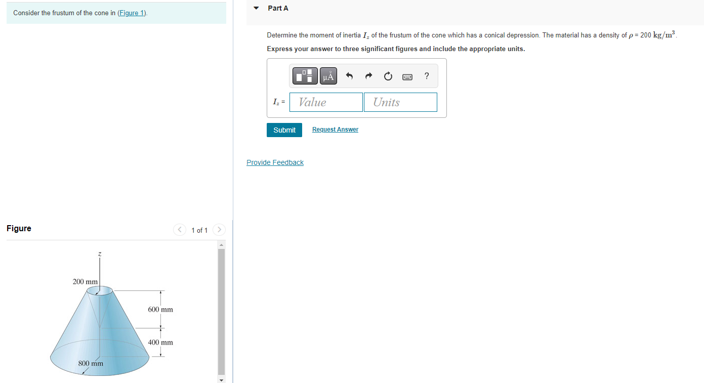 Solved Consider the frustum of the cone in (Figure 1). Part | Chegg.com
