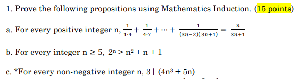 Solved 1. Prove the following propositions using Mathematics | Chegg.com
