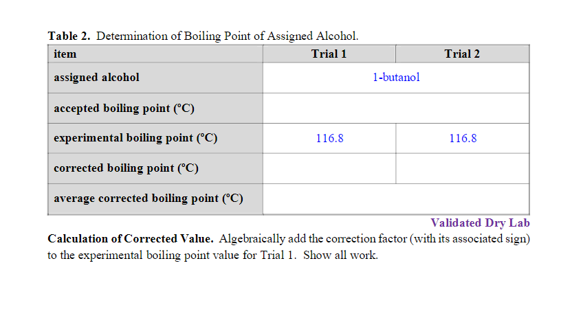Solved The accepted boiling point is 120. Let me know if I | Chegg.com