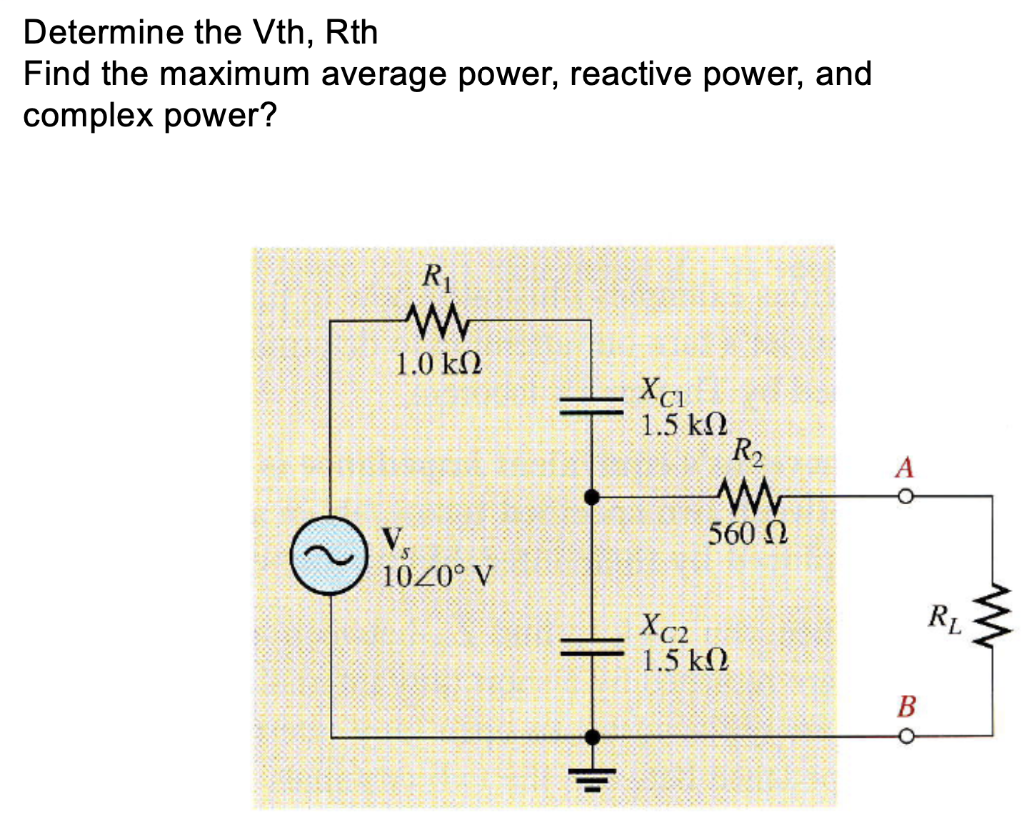 Solved Determine the Vth, Rth Find the maximum average | Chegg.com