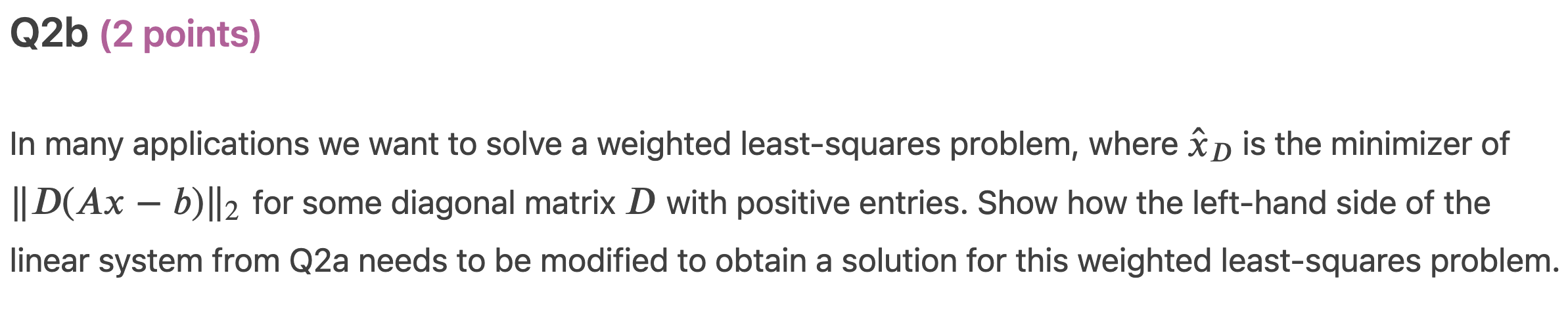 Solved Define 𝑥̂ ∈ℝ𝑚x^∈Rm as the solution of | Chegg.com