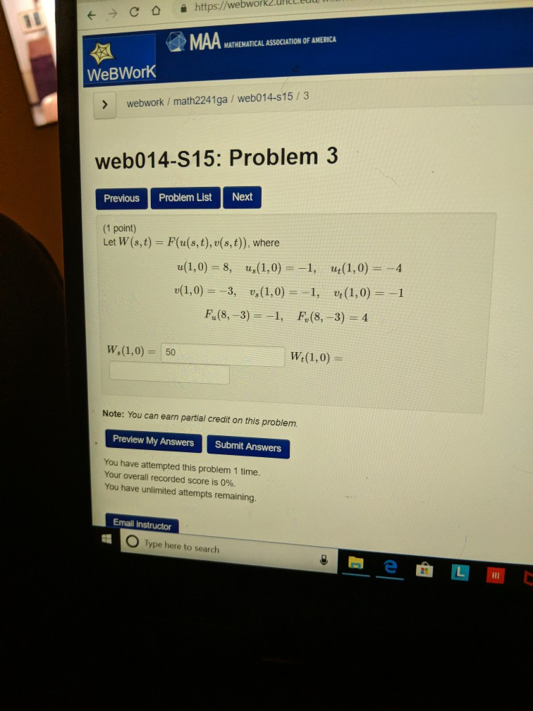 Solved ← → C ǜ 을 https://webwork2.unce.edu. MA MATHEMATICAL | Chegg.com