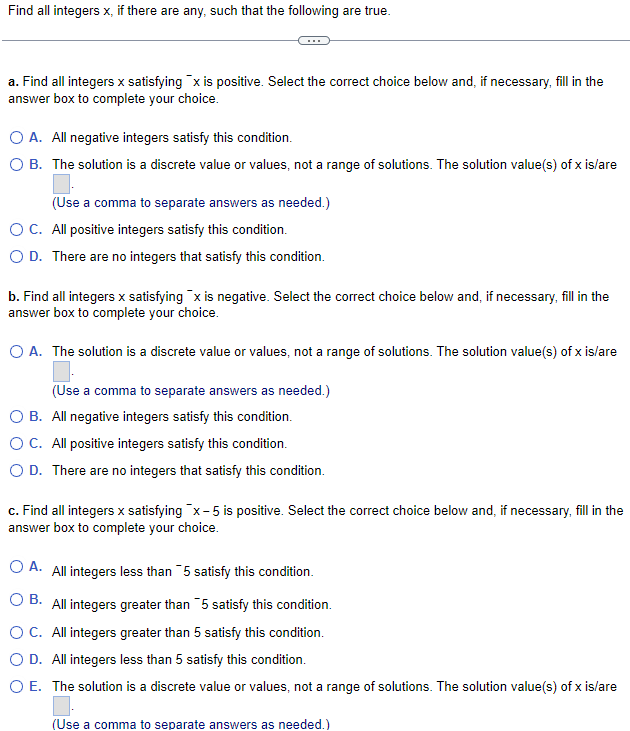 Solved Find all integers x, if there are any, such that the | Chegg.com