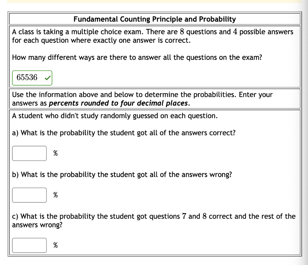 Solved Fundamental Counting Principle And Probability A Chegg