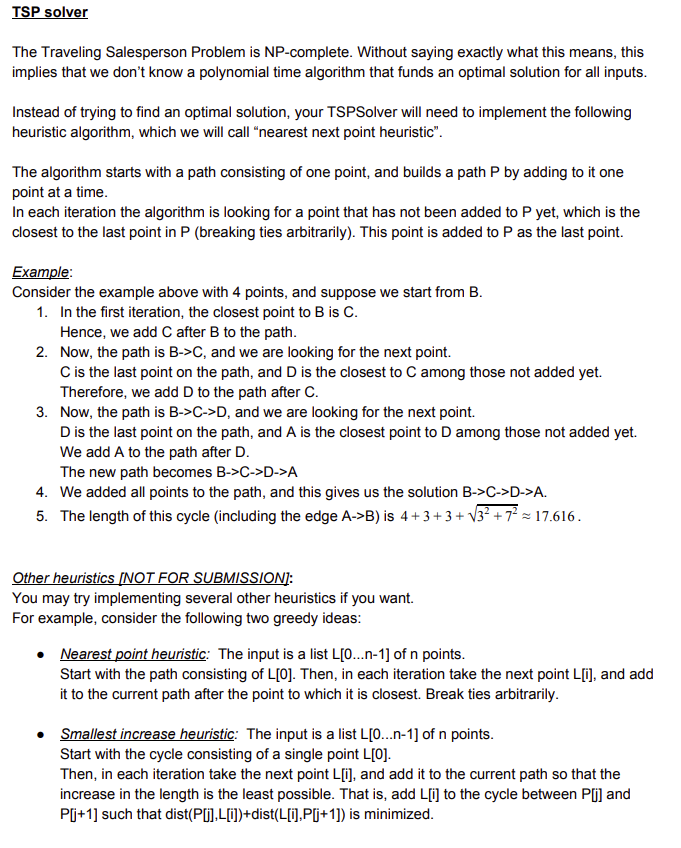 Solved The Traveling Salesperson Problem The input to the | Chegg.com