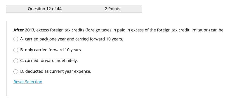 Solved Question 3 of 44 2 Points USAco, a domestic | Chegg.com