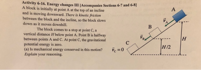 Solved 0 A block is initially at point A at the bottom of an | Chegg.com