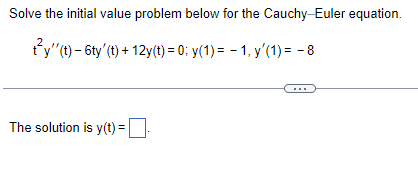 Solved Solve the initial value problem below for the | Chegg.com