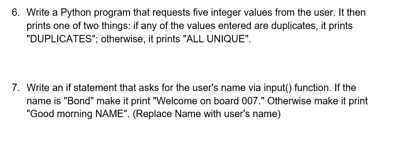 Solved 6 Write A Python Program That Res Five Integer Chegg