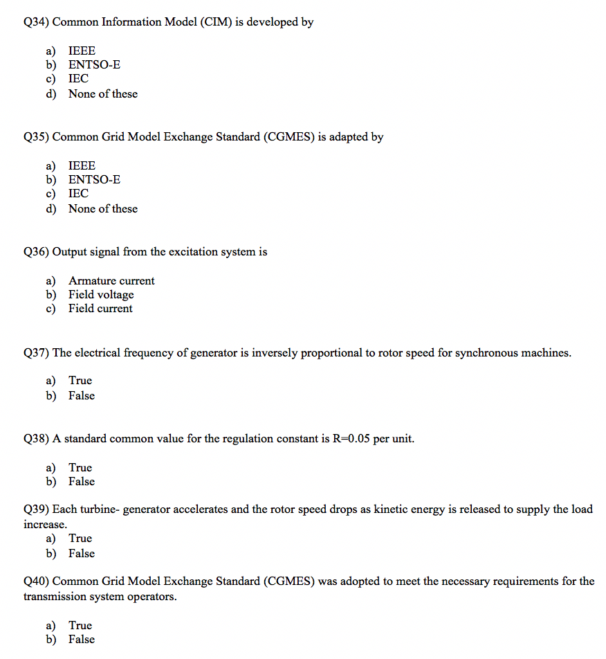 Solved Q34) Common Information Model (CIM) is developed by | Chegg.com