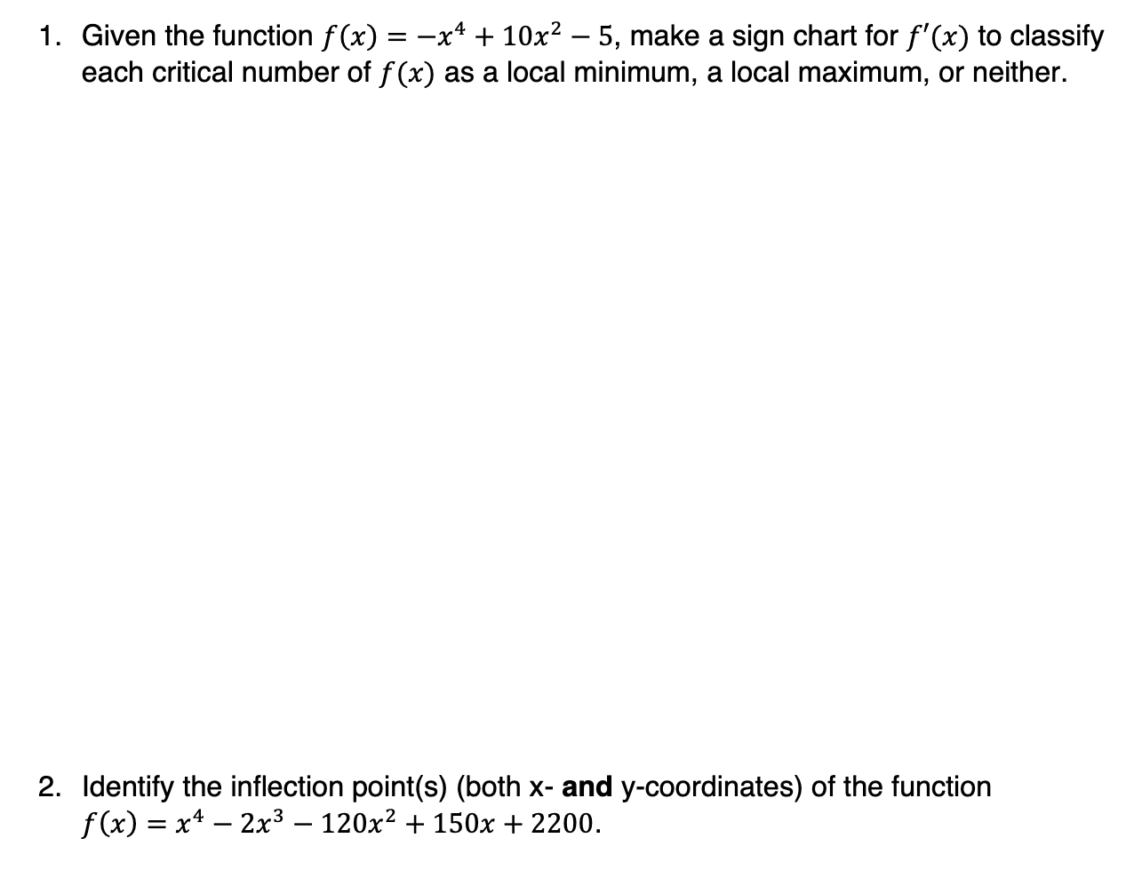 Solved This is for my calculus 1 homework review for an test | Chegg.com