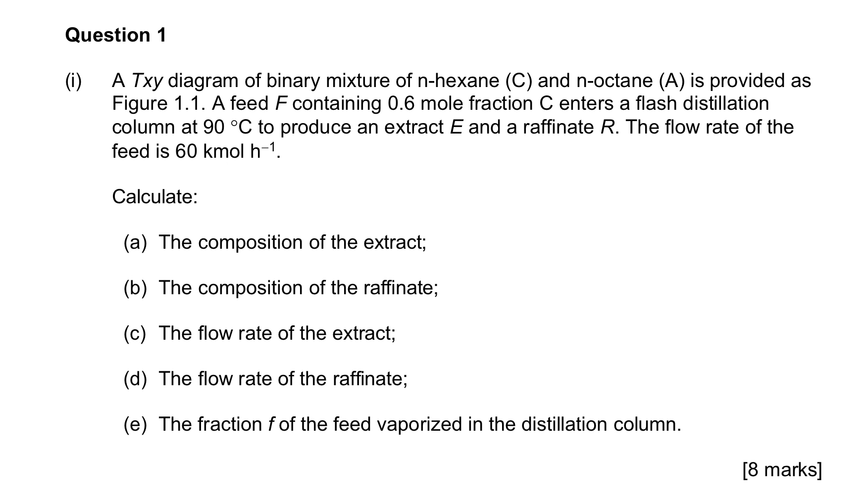 Solved A Txy diagram of binary mixture of n-hexane (C) and | Chegg.com