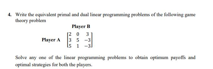 Solved 4. Write the equivalent primal and dual linear | Chegg.com