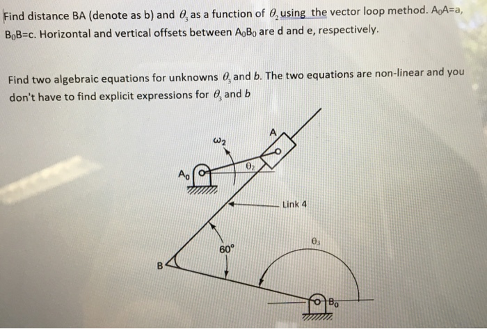 Solved Find distance BA (denote as b) and theta_3 a function | Chegg.com