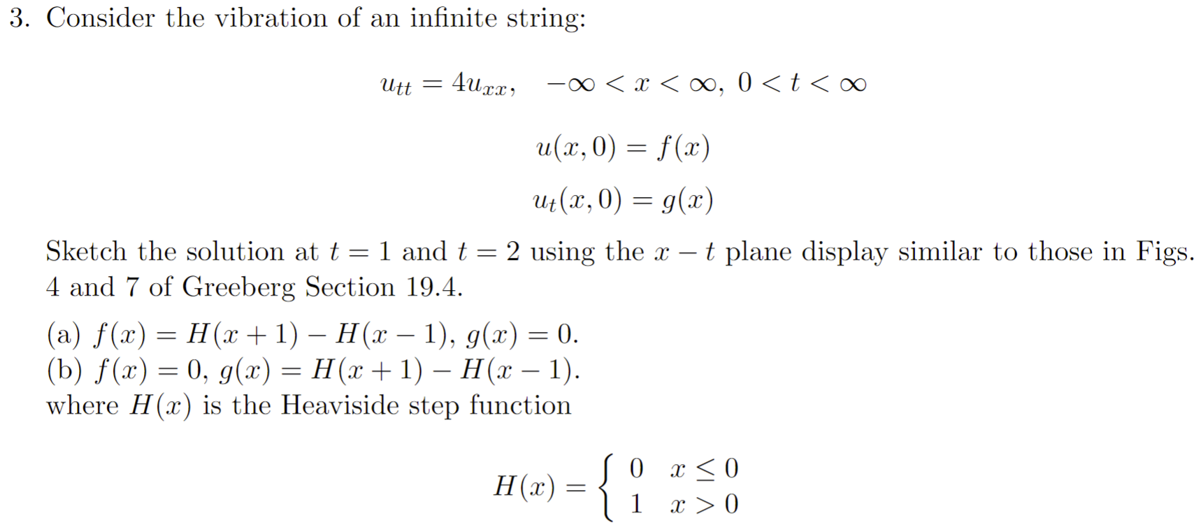 Solved Consider the vibration of an infinite | Chegg.com