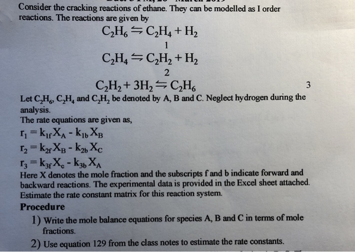 Consider the cracking reactions of ethane. They can | Chegg.com
