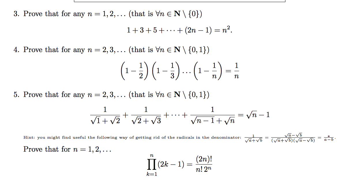 Solved 3 Prove That For Any N 1 2 that Is n N Chegg