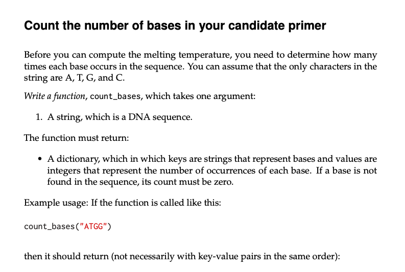 Solved Count the number of bases in your candidate primer | Chegg.com