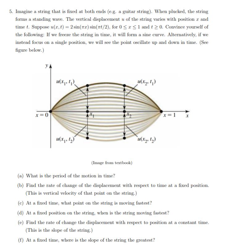 Solved 5. Imagine a string that is fixed at both ends (e.g. | Chegg.com
