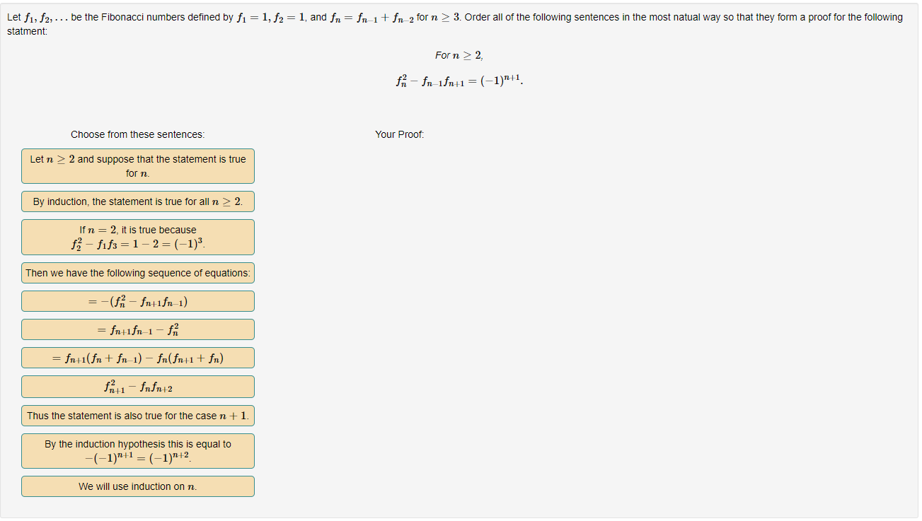 Solved Let Fi F2 Be The Fibonacci Numbers Defined By 