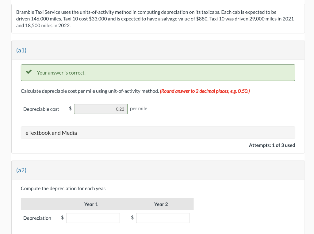Solved Bramble Taxi Service uses the units-of-activity | Chegg.com