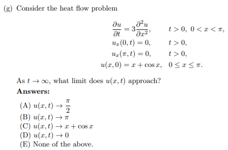 Solved (g) Consider the heat flow problem | Chegg.com