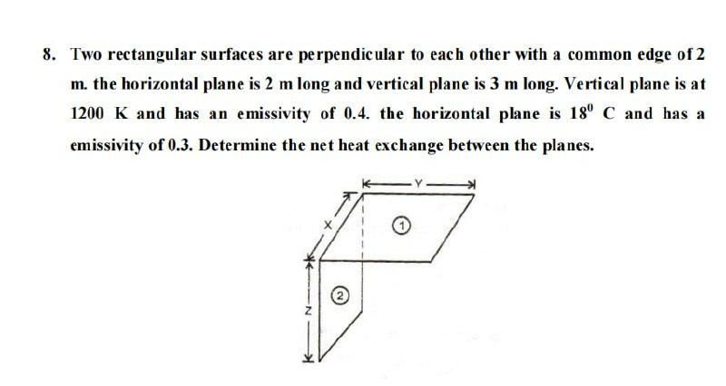 Solved 8. Two rectangular surfaces are perpendicular to each | Chegg.com