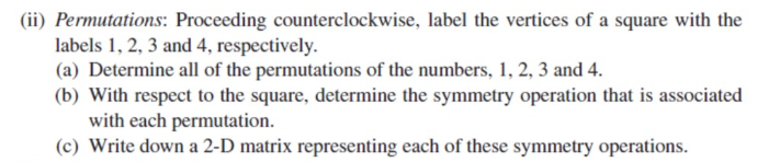 (ii) Permutations: Proceeding counterclockwise, label | Chegg.com