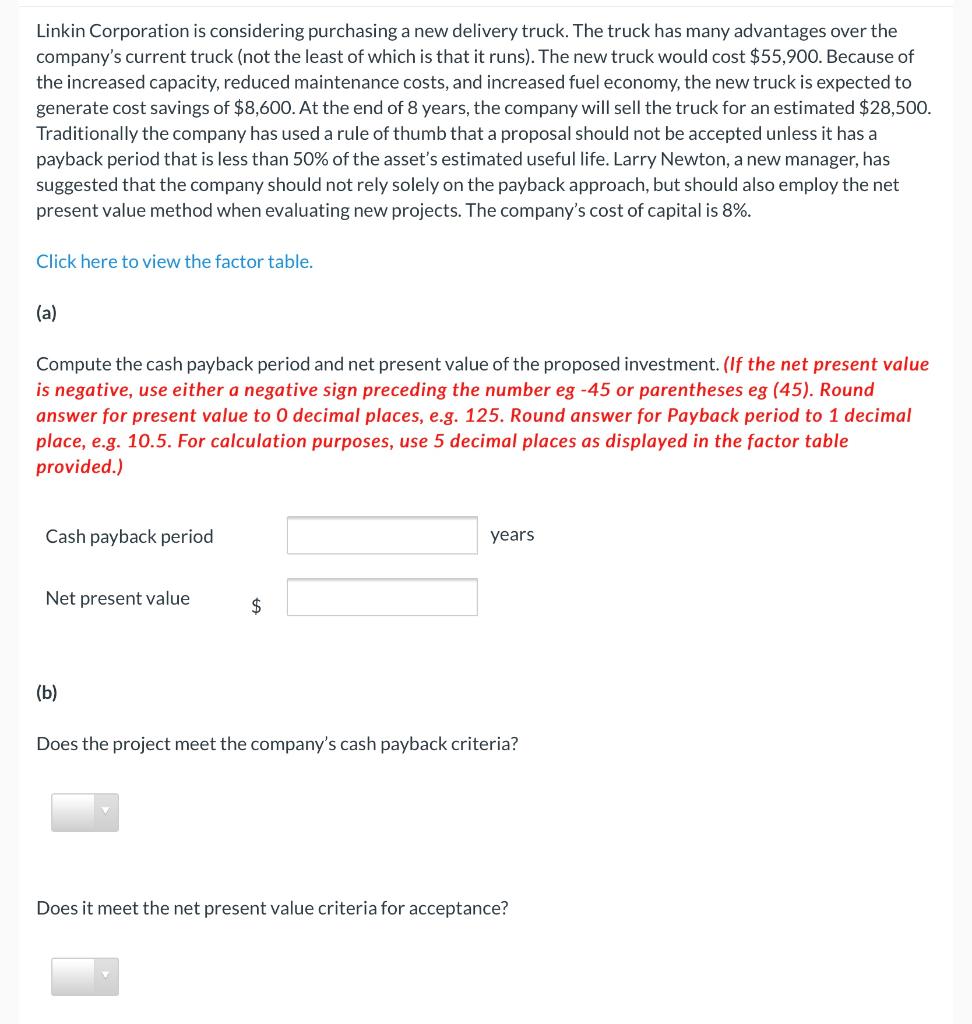 Solved Linkin Corporation Is Considering Purchasing A New Chegg