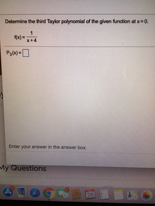 Solved Determine the third Taylor polynomial of the given | Chegg.com