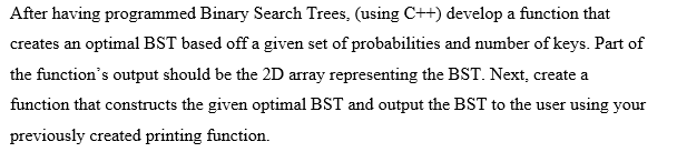 Solved After having programmed Binary Search Trees, (using | Chegg.com Solved After having programmed Binary Search Trees, (using | Chegg.com