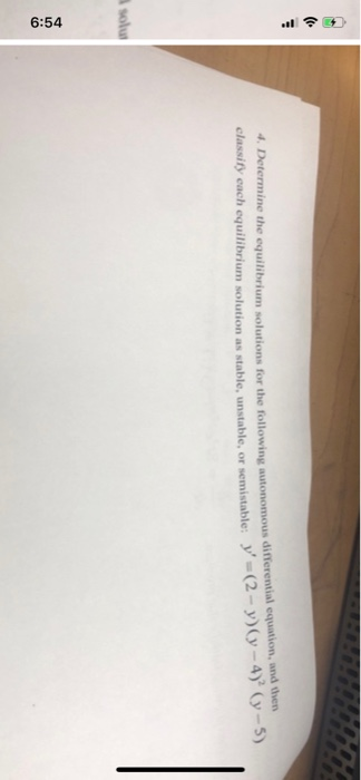 Solved 4. De ine the equilibrium solutions for the following | Chegg.com
