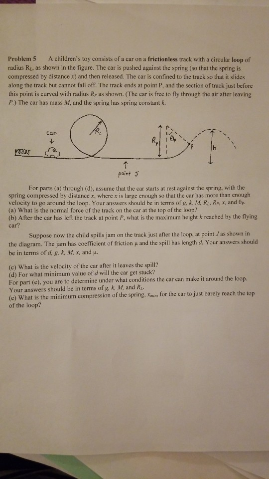 Solved Problem 5 A children's toy consists of a car on a | Chegg.com