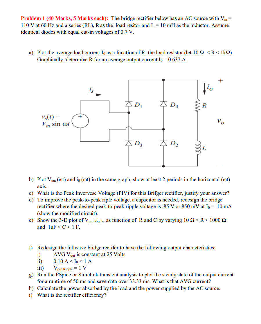 Problem 1 (40 Marks, 5 Marks each): The bridge | Chegg.com