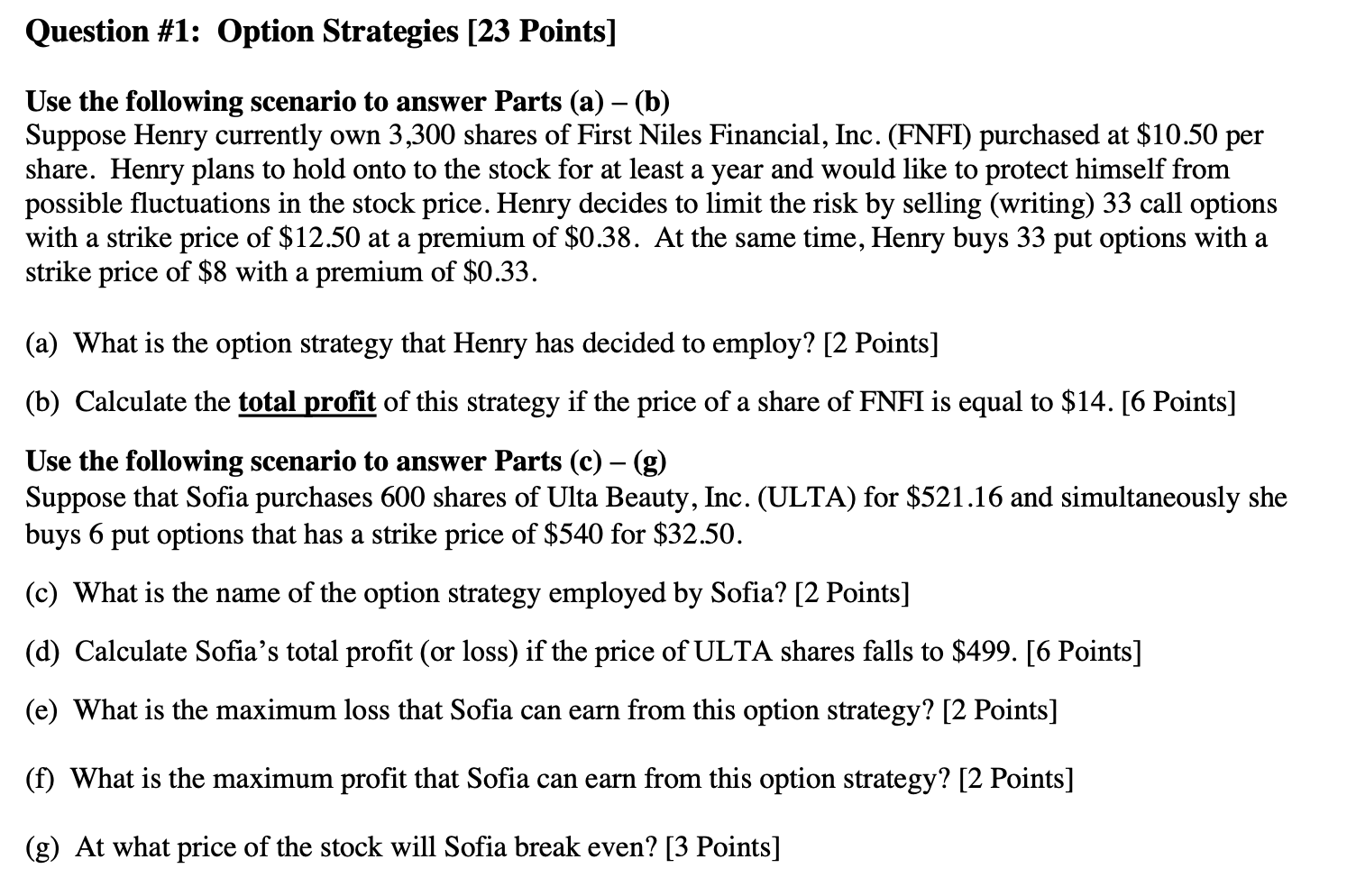 Solved Use the following scenario to answer Parts (a) - (b) | Chegg.com