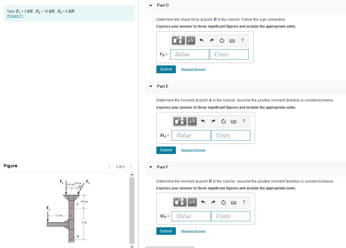 Solved Take F1=5kN,F2=10kN,F3=6kN Part A (Figure 1) | Chegg.com