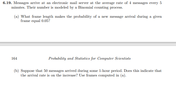 Solved 6.19. Messages arrive at an electronic mail server at | Chegg.com