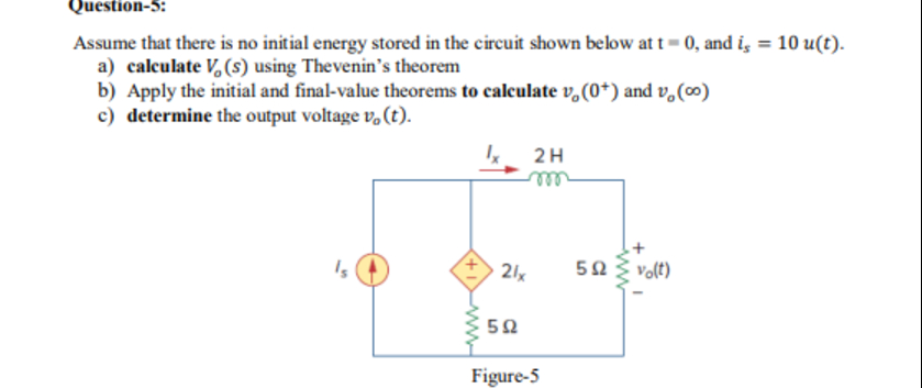 Solved Question-5:Assume that there is no ﻿initial energy | Chegg.com