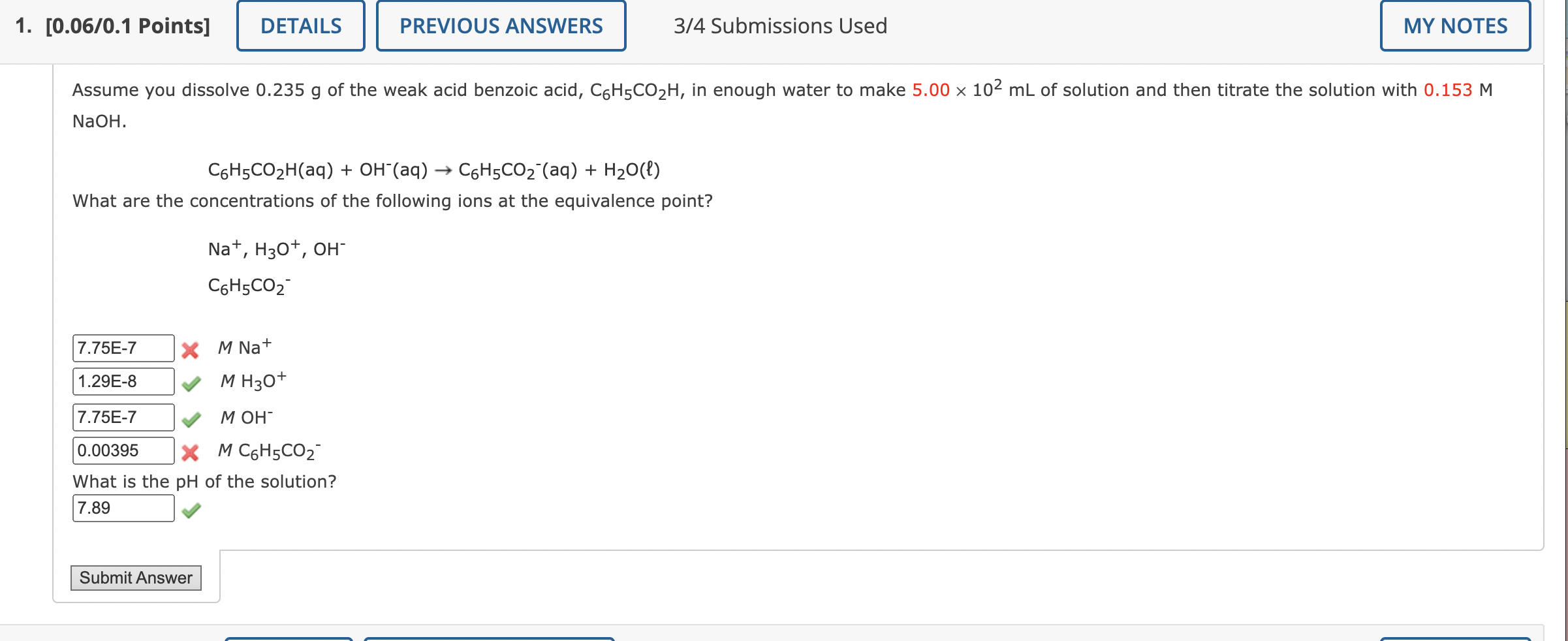 Solved Assume you dissolve 0.235 g of the weak acid benzoic | Chegg.com