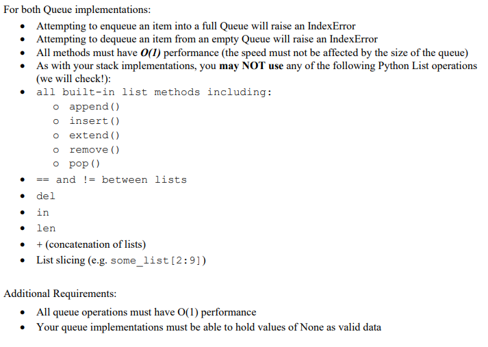 Solved For both Queue implementations: • Attempting to | Chegg.com