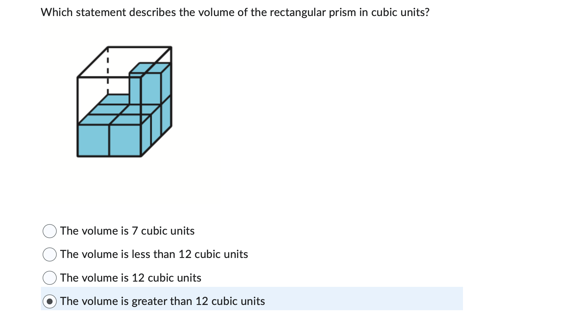 Solved Which statement describes the volume of the | Chegg.com