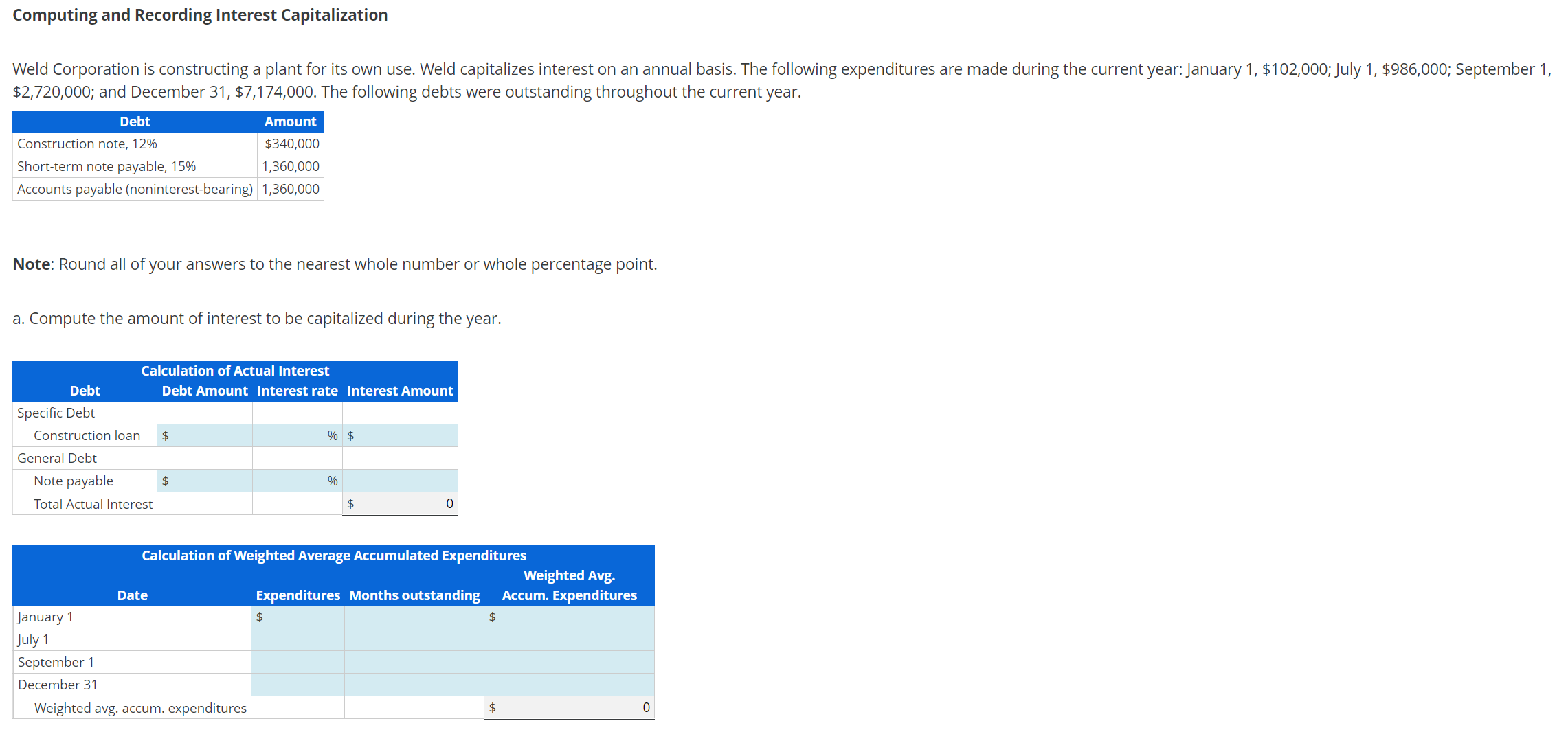 Solved Computing and Recording Interest Capitalization | Chegg.com