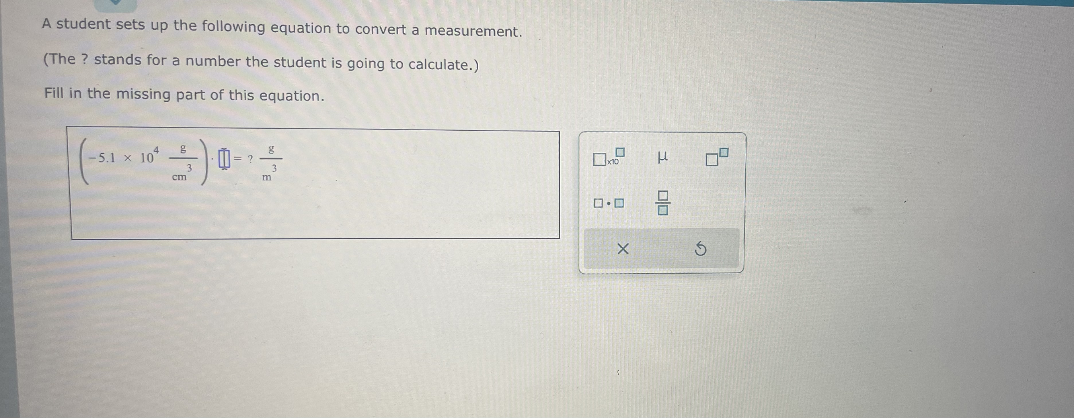 Solved A student sets up the following equation to convert a | Chegg.com
